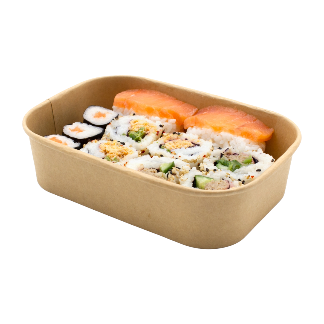 Rectangular Kraft Bowl 500ml – Eco-Friendly Packaging | Creed Foodservice